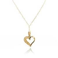 China 14K Gold Plated Bling Diamond Small Heart Shape Love Forever Necklace For Mom for sale