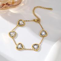 China Women's Jewelry 18K Gold Plated Stainless Steel Chain Crystal Bracelets for Women for sale