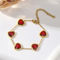 China Women's Jewelry 18K Gold Plated Stainless Steel Chain Crystal Bracelets for Women for sale