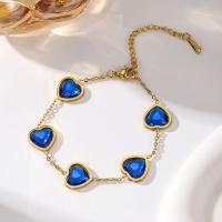 China Women's Jewelry 18K Gold Plated Stainless Steel Chain Crystal Bracelets for Women for sale