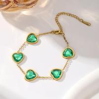 China Women's Jewelry 18K Gold Plated Stainless Steel Chain Crystal Bracelets for Women for sale