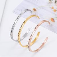 China Custom Logo 18k Stainless Steel Bracelets Women Jewelry Bracelet Bangles for sale