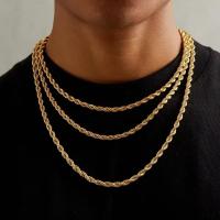 China Non Tarnish No Fade Stainless Steel Rope Chain Jewelry Necklace Rope Chain Necklace for sale