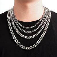 China 6mm 8mm 18k Gold Plated Stainless Steel Multi Sizes Chain Silver Cuban Link Chain for sale