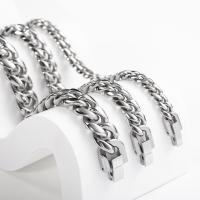 China 6mm 8mm 18k Gold Plated Stainless Steel Multi Sizes Chain Silver Cuban Link Chain for sale