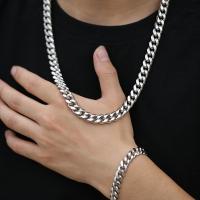 China 6mm 8mm 18k Gold Plated Stainless Steel Multi Sizes Chain Silver Cuban Link Chain for sale