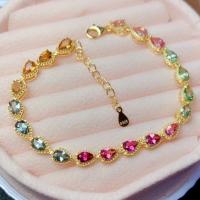 China Copper Zircon 18k Stainless Steel Bracelets Gold Plated Diamond Women Bracelet for sale