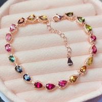 China Copper Zircon 18k Stainless Steel Bracelets Gold Plated Diamond Women Bracelet for sale