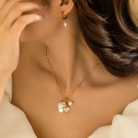 China Trending 18k Stainless Steel Earring ODM Pearl Drop Earrings For Girls for sale