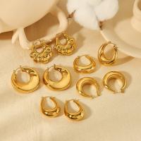 China Fashionable 18k Stainless Steel Earring 30mm 9g Stainless Steel Gold Earring for sale