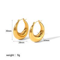 China Fashionable 18k Stainless Steel Earring 30mm 9g Stainless Steel Gold Earring for sale
