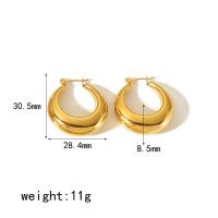China Fashionable 18k Stainless Steel Earring 30mm 9g Stainless Steel Gold Earring for sale
