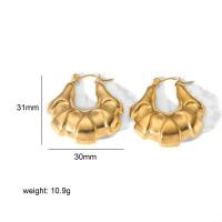 China Fashionable 18k Stainless Steel Earring 30mm 9g Stainless Steel Gold Earring for sale
