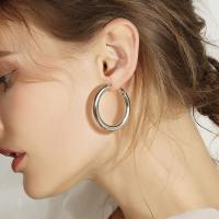 China 18K Big Gold Hoops Stainless Steel Engagement Large Silver Hoop Earrings for sale