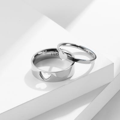 China Wedding Party Gold Plated Stainless Steel Heart Ring Valentine'S Day Ring Custom for sale