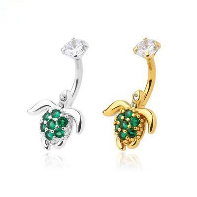 China 10mm 12mm Stainless Steel Body Jewelry Rhinestone Belly Button Piercing Jewelry for sale