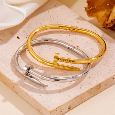 China Minimalist High-quality Stainless Steel Nail Bracelet for sale