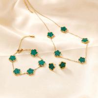 China Stainless Steel Gold Plated Anti-Tarnish Clover Jewelry Set For Girls & Women for sale