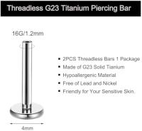 China G23 Titanium Screwless Barbell Earrings 20g/16g/18G Are Suitable For Lip Nails, Nasal Screen, Ear Concha, Ear Wheel, Cartilage, Earlobe, Medusa for sale