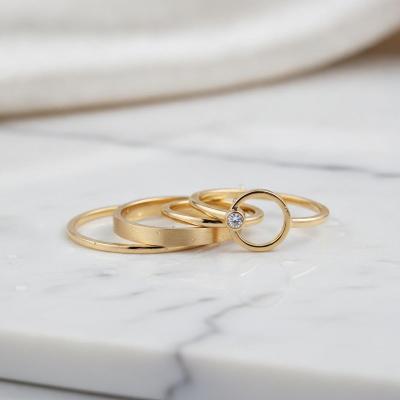 China Hypoallergenic 18k Gold Plated Stainless Steel Jewelry Rings Modern Minimalist Design Combining Durability and Elegance for Daily for sale
