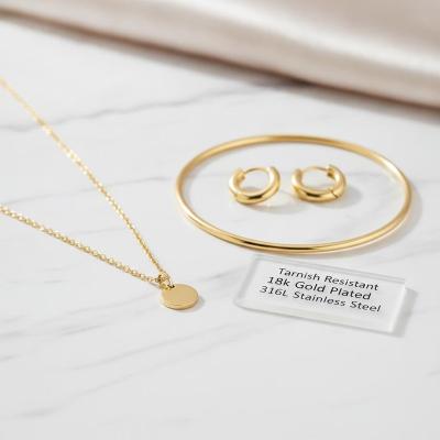 China Tarnish Resistant 18k Gold Plated Stainless Steel Accessories Featuring 316L Stainless Steel Ideal for Durable Jewelry Pieces for sale
