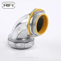 China 3 / 4 Inch Liquid Tight Conduit 90 Degree Zinc Connector For Bond Enclousure and Pipe for sale