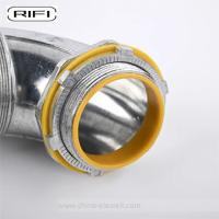 China 3 / 4 Inch Liquid Tight Conduit 90 Degree Zinc Connector For Bond Enclousure and Pipe for sale