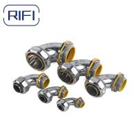 China Zinc Die Cast Liquid Tight Electrical Conduit Waterproof Angle 90 Degree Connector for sale