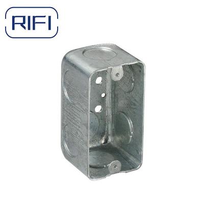 China Utility Rectangle Steel Electrical Junction Box With Raised Grounding Screw for sale