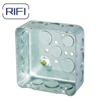 China Galvanized Steel 2 Gang Metal Switch Box Square Electrical Junction Box for sale