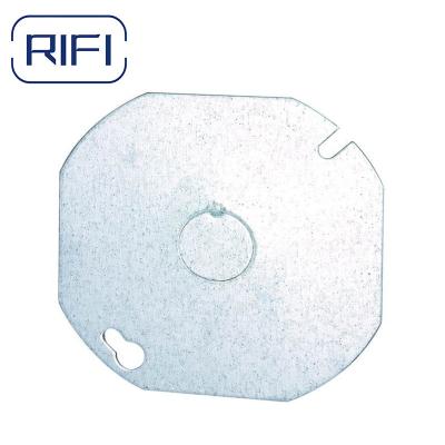 China Galvanized Metal Box Octagonal Conduit Box Cover Blank Cover with Knockouts for sale