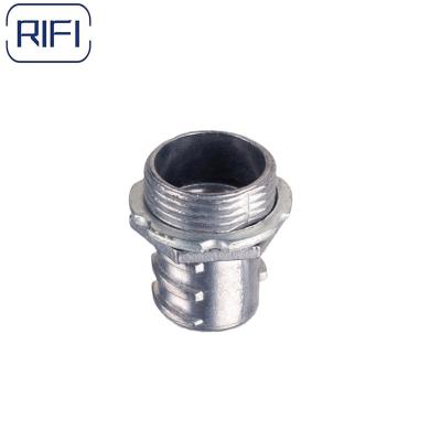 China Flexible Metal 1 Inch Conduit Fittings Zinc Screw In Connector for sale