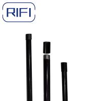 China 25mm BS4568 BS31 GI Conduit Pipe Black Powder Coated Steel Metric Threaded Conduit With 1 Coupler Plastic Cap for sale