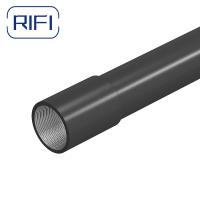 China 25mm BS4568 BS31 GI Conduit Pipe Black Powder Coated Steel Metric Threaded Conduit With 1 Coupler Plastic Cap for sale