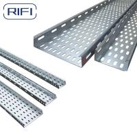China Outdoor Steel 300mm Hot-dipped Galvanized Rustproof Slotted Cable Tray Coated With Complete Groove Type Specifications for sale