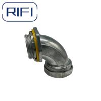 China RIFI-Zinc Die Cast Liquid Tight Electrical Conduit Waterproof Angle 90 Degree Connector for sale