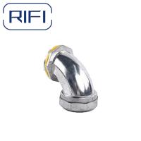 China RIFI-Zinc Die Cast Liquid Tight Electrical Conduit Waterproof Angle 90 Degree Connector for sale
