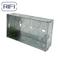 China GI Metal Conduit Cable Switch Boxes With Galvanized Finish 2 Gang 3x6 35mm Deep for sale