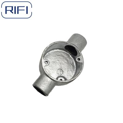 China HDG Through Circular Malleable Iron Box BS4568 Conduit Pipe Fittings for sale