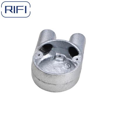 China BS4568 Threaded Branch Two Way Box U Way Malleable Iron Circular Box for sale