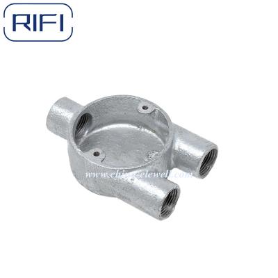 China RIFI Y Way Branch Three Way Box HDG 20mm Malleable Iron Circular Box for sale