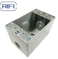 China Aluminum  One Gang / Two Gang / Round Junction Grey Electrical Outlet Box With Lug for sale
