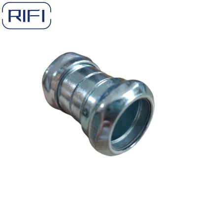 China Electrical Metallic Tubing EMT Steel Compression Type Couplings Electro-galvanized for sale