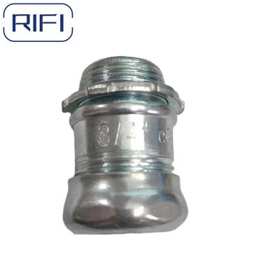 China Electrical Metallic Tubing EMT Steel Compression Type Connector Electro-galvanized for sale