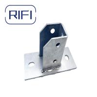 China Steel 4 Holes Square Mount 1-5/8”Single Strut Channel Post Base With Powder Coated for sale