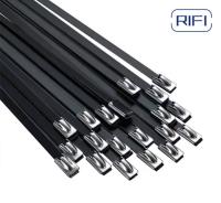 China 4.6*200mm Stainless Steel Cable Ties black or silver 304 Metal Cable Tie for sale