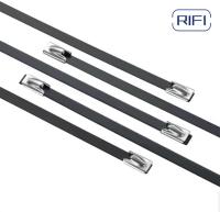 China 4.6*200mm Stainless Steel Cable Ties black or silver 304 Metal Cable Tie for sale