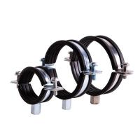 China Rifi Standard Hose Rubber Clamp Steel Cable Double Pipe Clamp with Rubber for sale