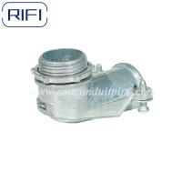 China Galvanized Steel Flexible Conduit Fittings Squeeze Connector Straight And 90 Degree for sale