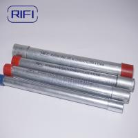 China BS4568 HDG Electrical GI Cable Conduit With Metric Thread Steel Coupler & Colored Plastic Cap for sale